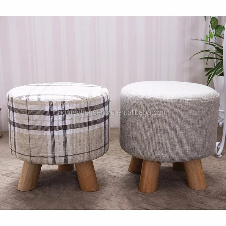 3 Legged Wooden Stool Cushioned Footstools Ottomans Furniture - Buy 3 ...