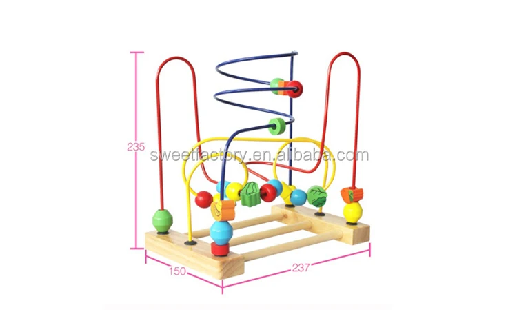 Intelligence Wood Stringing Beads Pull String Toy,Big Wooden String ...