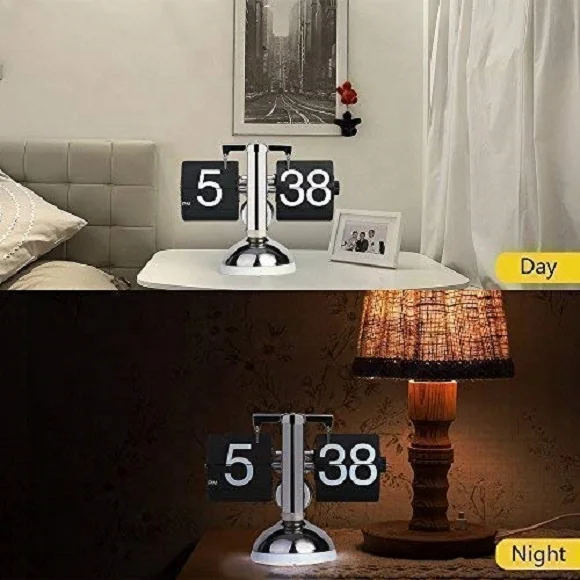 Retro Flip Card Clock - Modern Digital Alarm with Sound