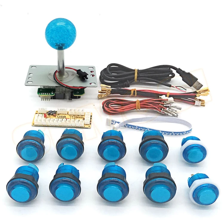 Jamma Arcade Game Machine DIY Parts Set Led Push Buttons Blue Kits ...