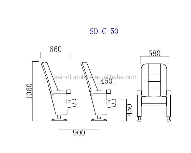 Sd-c-50 Cinema Hall Chair Furniture Modern Comfortable Movie Theatre ...