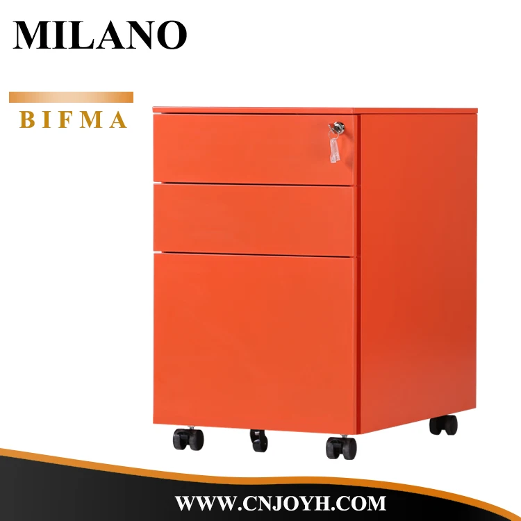 Lusterful Lock Orange Movable Cabinet - Versatile & Durable