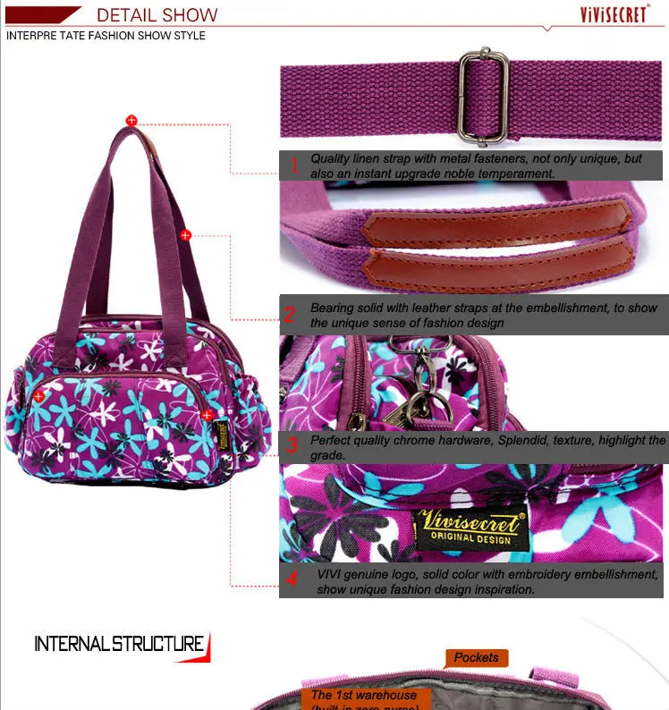 Vivisecret Printing Female Daily Use Handbags Elegant Hand Bags For ...