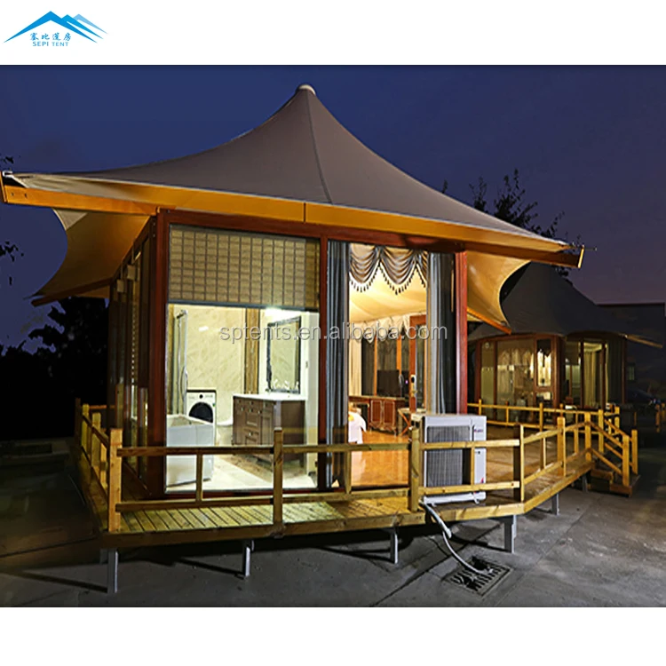 Prefab Outdoor House Luxury PVDF Material Safari Tent Camping Tents for ...