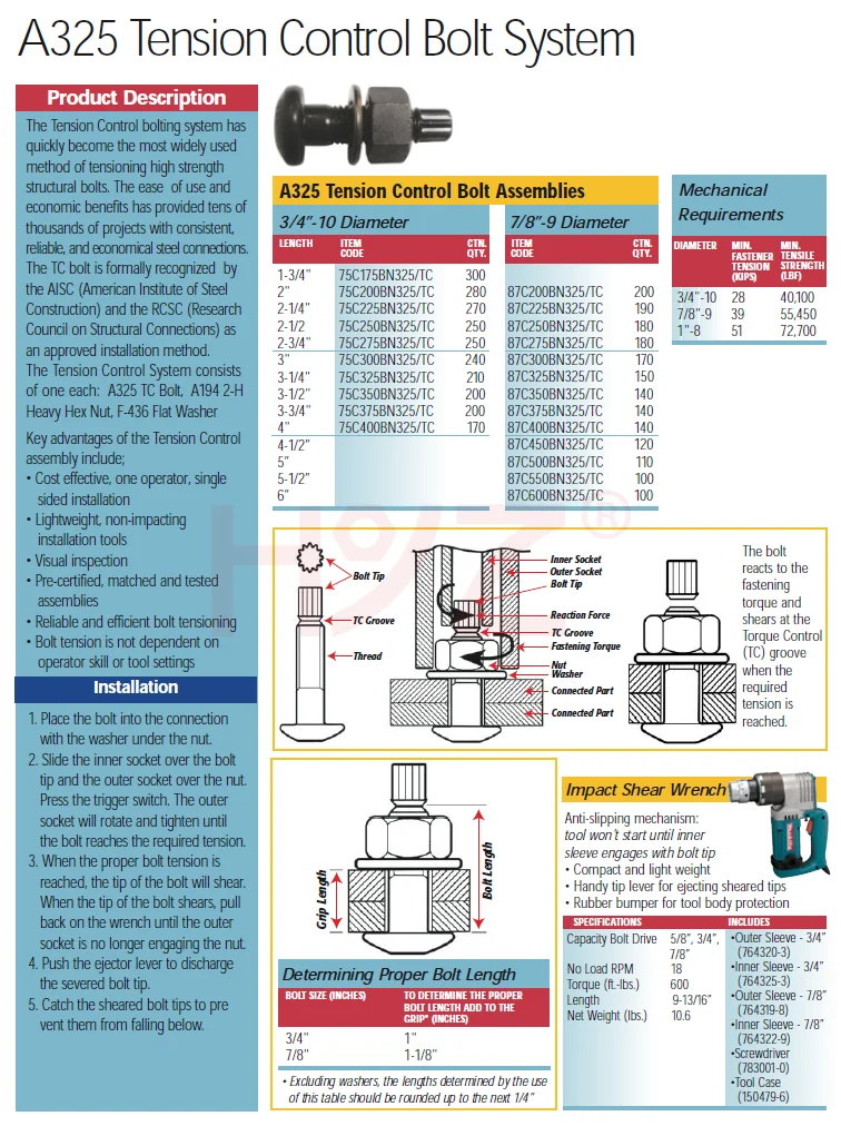 Twist-off-type Tension Control Bolt Assemblies Astm A490tc - Buy Astm ...