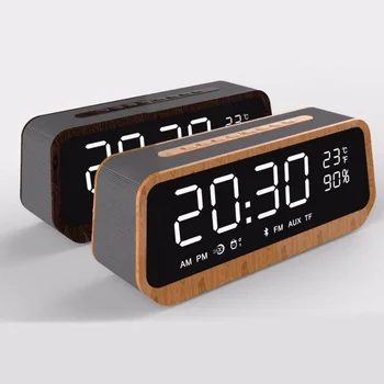 Hotel Digital Wooden Digital Led Alarm Clock Fm Radio For Bedrooms ...
