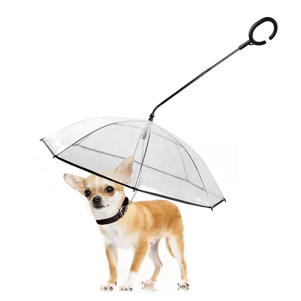 New Design Pet Dog Umbrella With Leash C Shape Handle Transparent ...