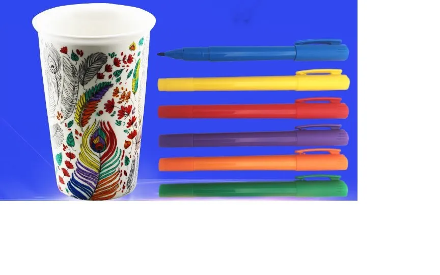 Oven Bake Ceramic Markers Paint Pens Mug Diy Pen,Multicolor Ceramic ...