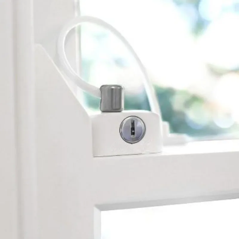 Window Cable Lock (white) - Child Proof Your Home,Secure Your Windows ...
