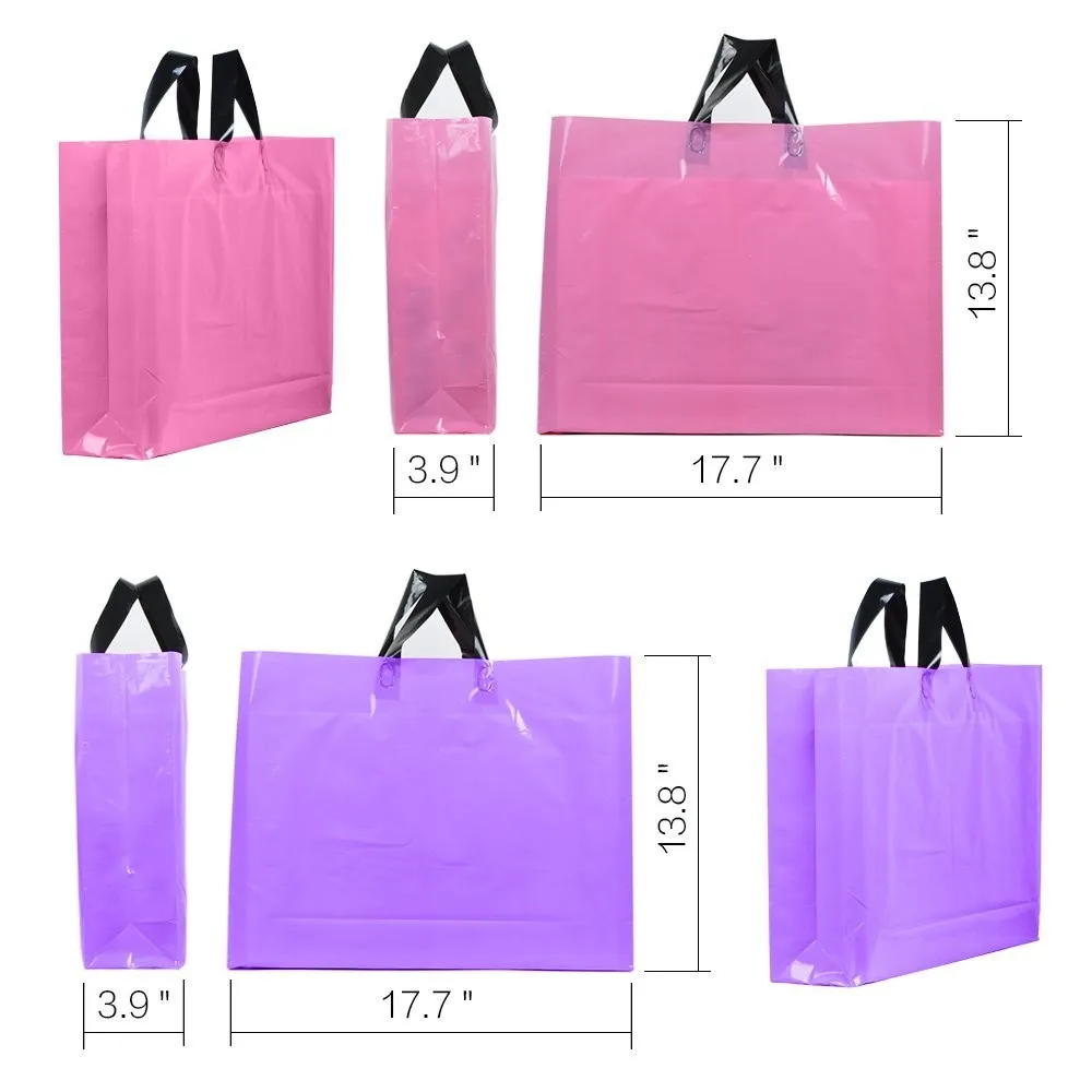 Large Merchandise Bags With Handles With Bottom Gusset Pink Thick ...
