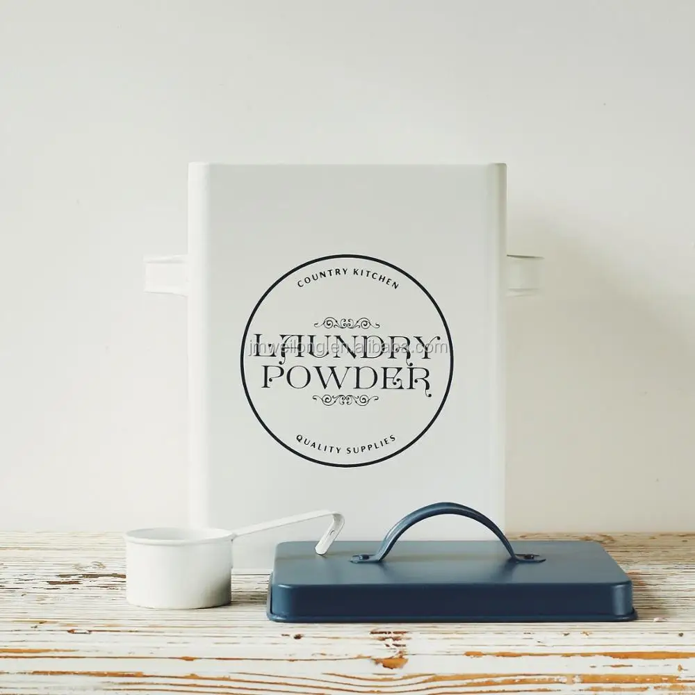 Square Household Laundry Detergent Metal Storage Tin Box For Tide Pods ...