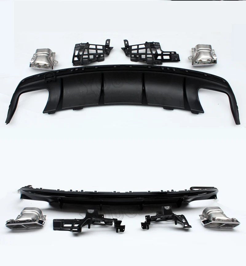 Abs Diffuser & Stainless Steel Rear Bumper Diffuser For Mercedes Cla ...