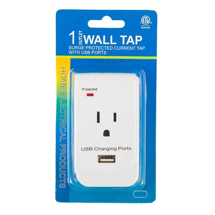 Single Outlet Wall Mount Surge Protector With Usb Charging Port - Buy ...