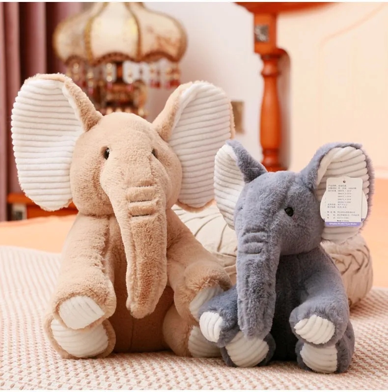 Free Shipping 25cm Stuffed Sitting Elephant Plush Toy Animal Shaped ...