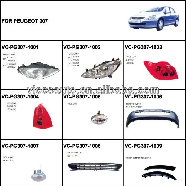 Front Bumper Assy For Peugeot 307 - Buy Front Bumper Assy For Peugeot ...
