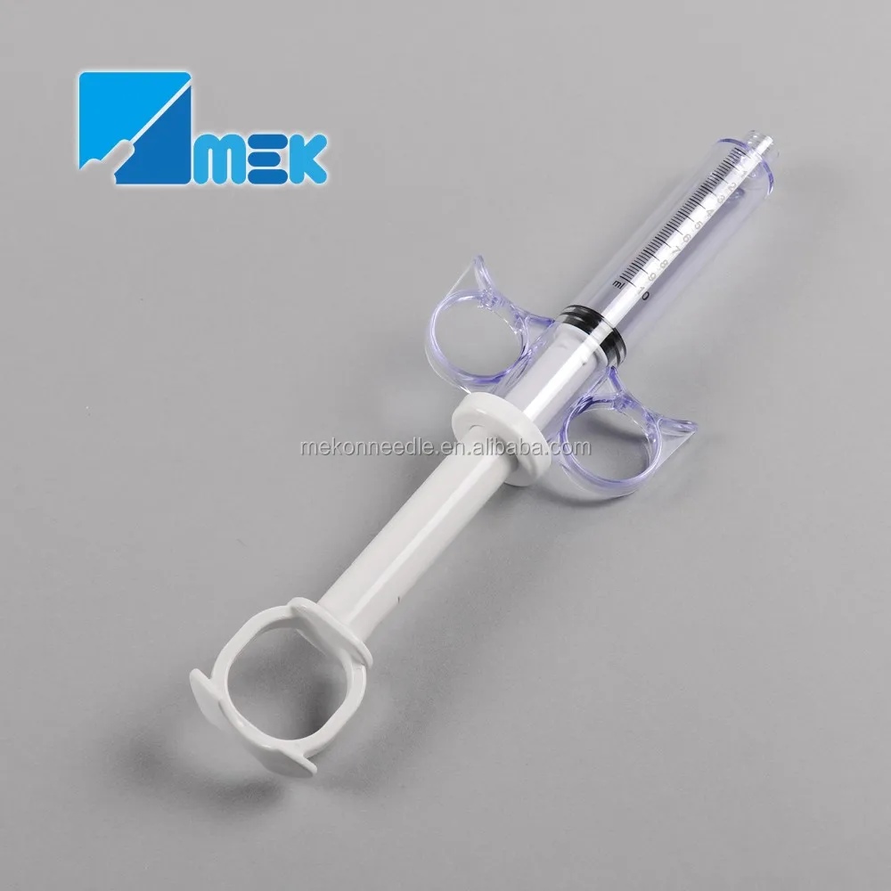 Angiography Syringes With Rotating Male Luer Lock And Rings Plunger And ...