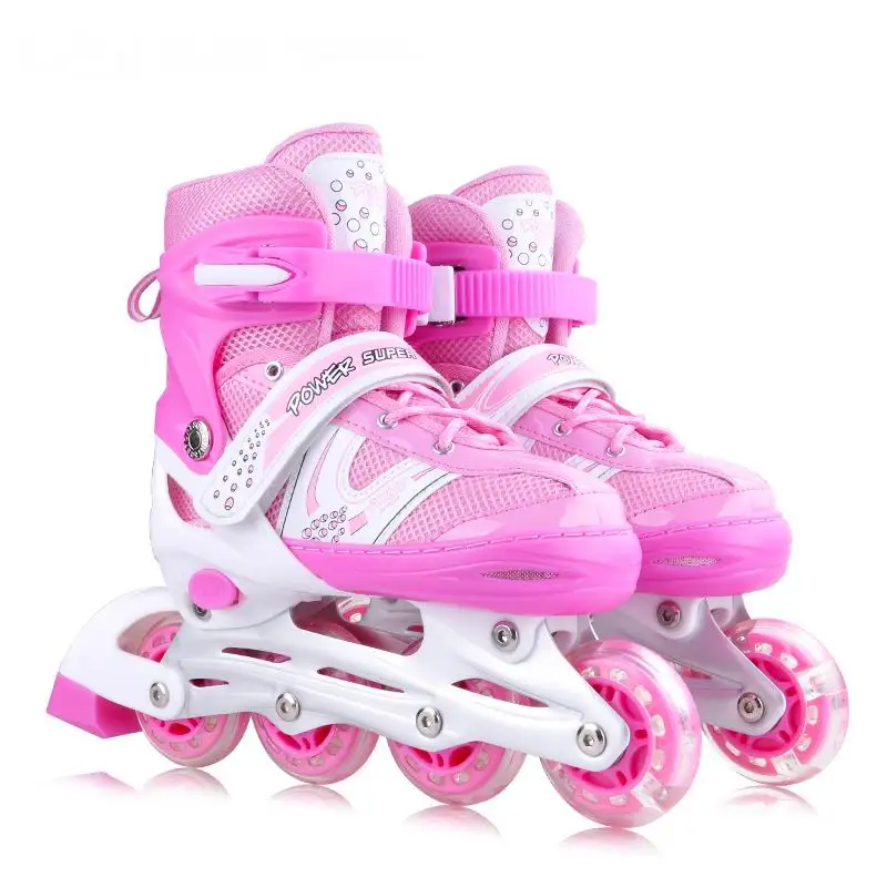 Cute Adjustable Kids Beginner Light-up Wheels Inline Roller Skates