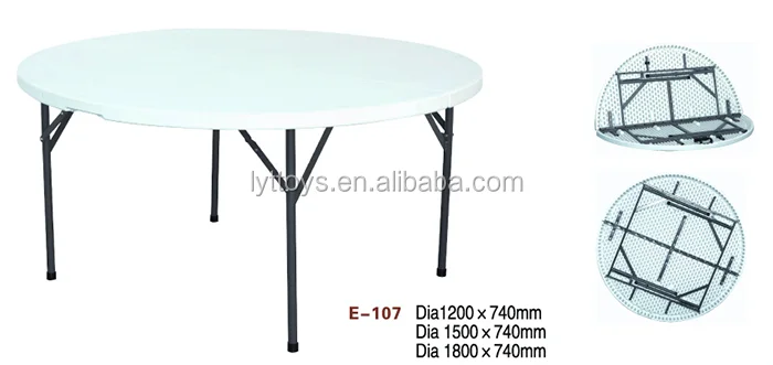 Garden Set Plastic Round Dining Table With Rotating Centre For Modern ...