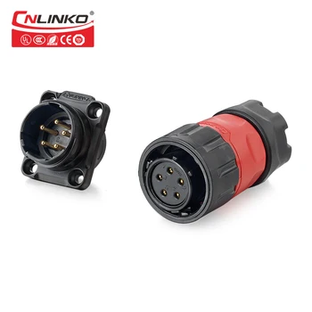 Cnlinko Waterproof Bulkhead Electrical Connector 5 Pin Circular Plug ...
