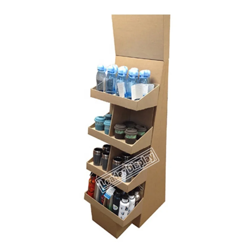 Factory Custom Cardboard Beverage Bottle Floor Display Rack - Buy Floor ...