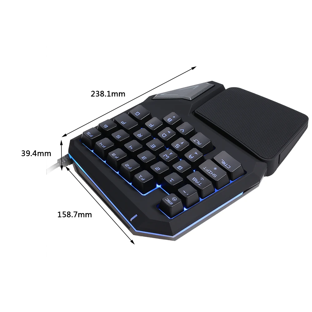 Delux T9 Pro Professional One Hand Gaming Keyboard Usb Wired E-sports ...