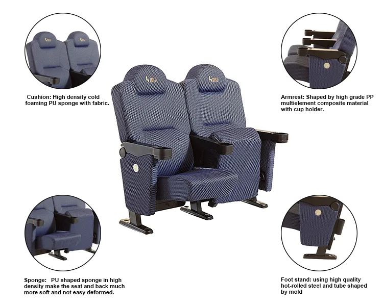 Multiplex New Design Theater Cinema Seating Chair HJ9922-E