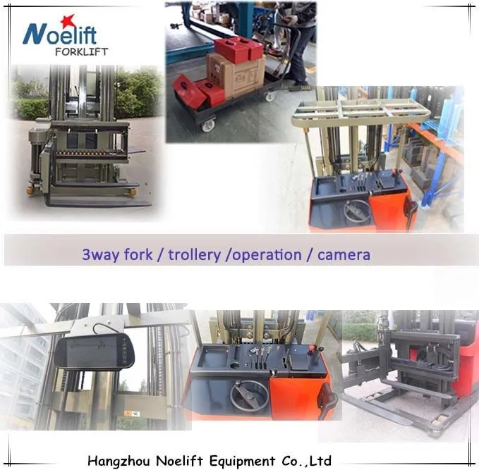 Side Loader Forklift 1 Ton Tri-lateral Electric Stacker For Narrow ...