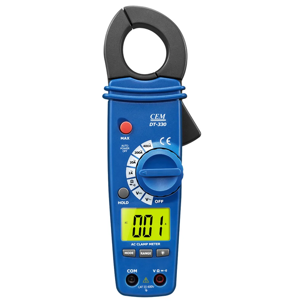 CEM DT-330 Mini Clamp Meter 2000 Counts - Auto Ranging AC/DC Detection ...