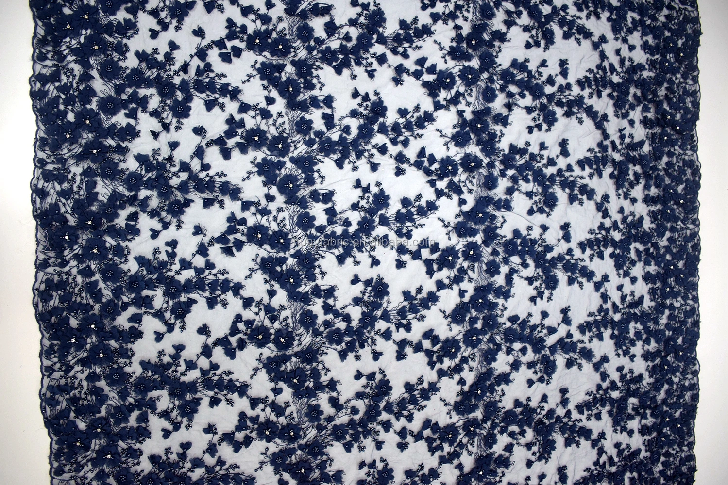 Navy Blue Lace Dress 3d Lace Fabric French High Quality Bridal Tulle ...