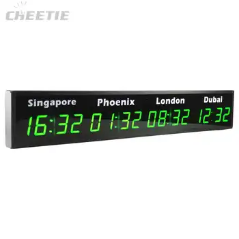 More Different City Time Digital Led World Clock Multiple Time Zone ...