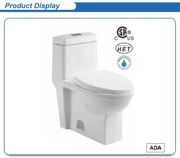 HET Elongated One-Piece Toilet, ADA Dual-flush Water Closet 3091 ...