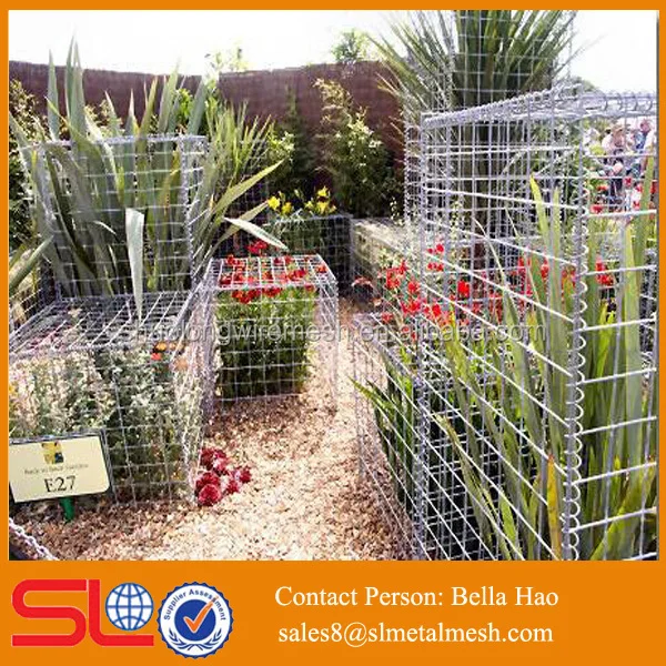 Wire Cages Rock Retaining Wall Welded Gabion Basket Diy Garden For Sale ...