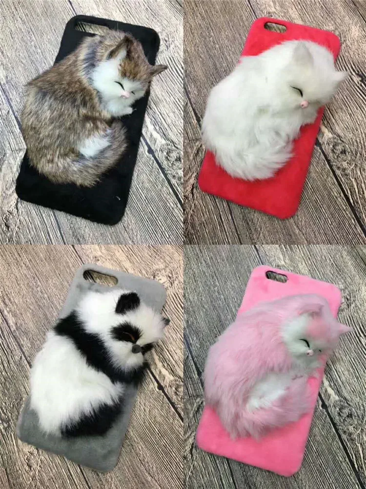 Lovely Girl Like Warm Fur Doll Plush Animal Back Cover Case For Iphone ...