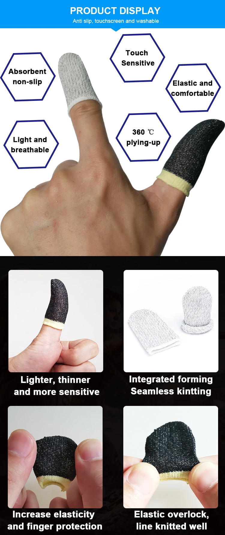 Mobile Full Touch Screen Sensitive Fingertip Gloves Shoot Aim Joysticks ...