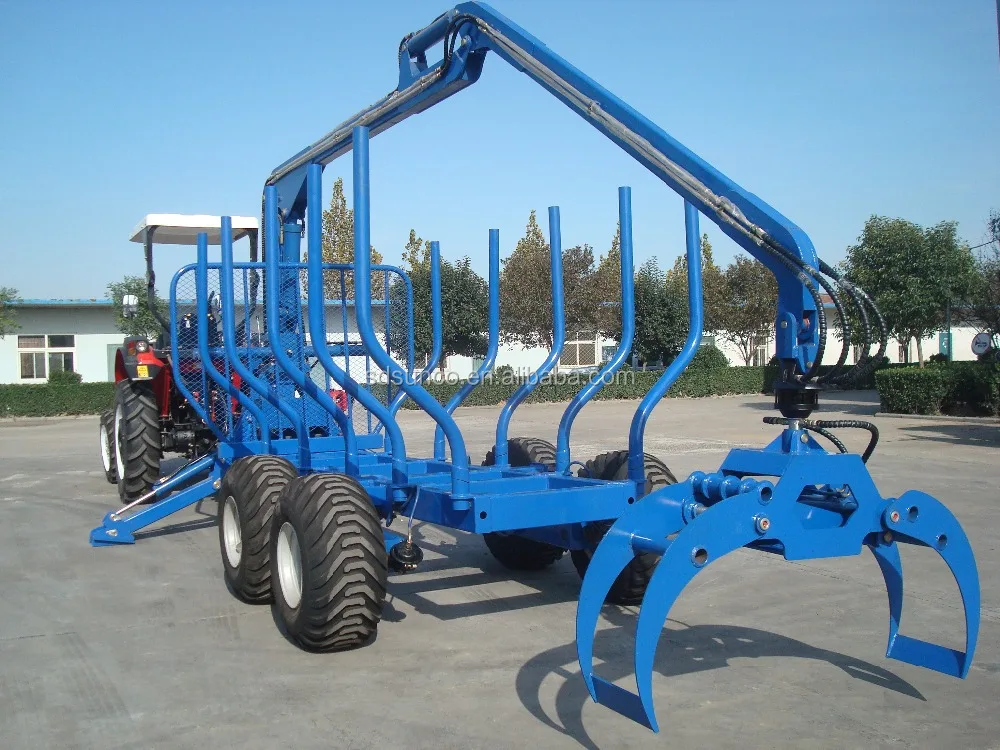 1 Ton - 12 Ton Log Skidder Trailer,Log Trailer Crane For Tractor,Timber ...