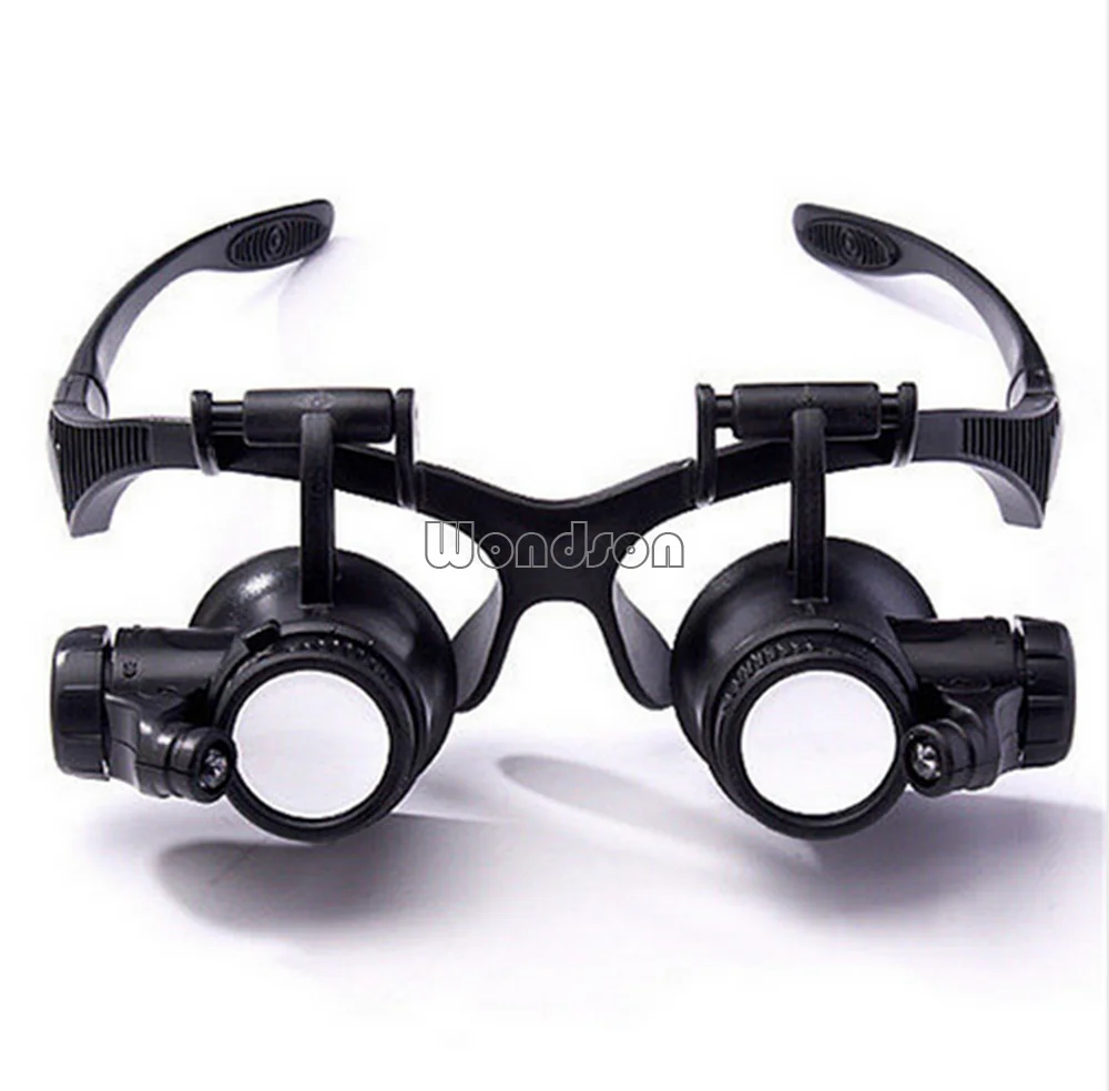 10x 15x 20x 25x Eye Wearing Magnifier Glasses Led Lights Loupe ...