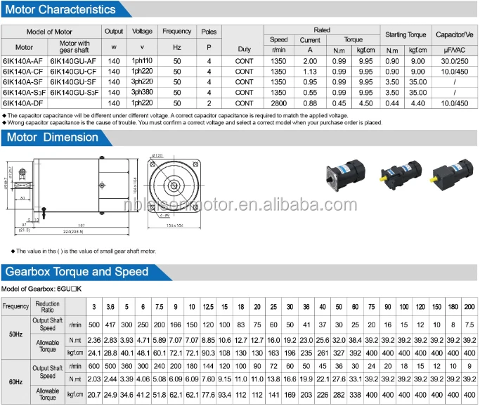 140w Three Phase 220v 380v 40n.m Ac Induction Gear Motor - Buy Ac ...