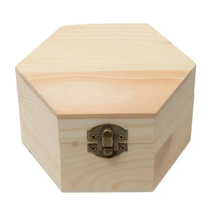 Plain Unfinished Box - DIY Wooden Jewelry Storage Chest