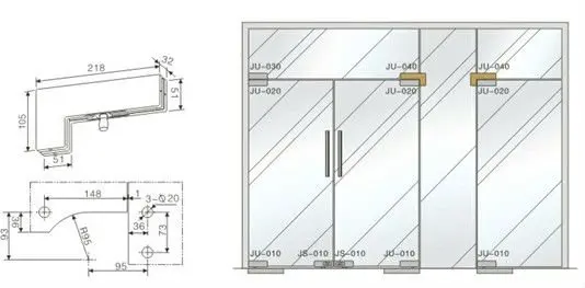 Glass Door 304 Ss Patch Fittings Ju-040 - Buy Architetural Tempered ...