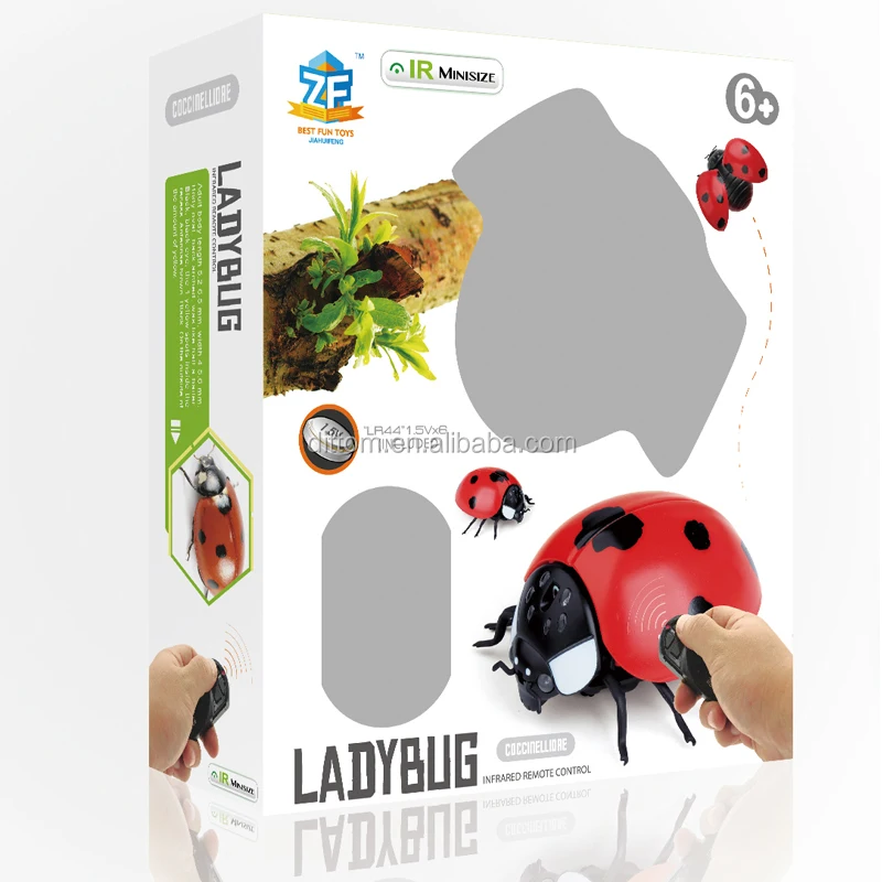 Vivid Rc Ladybug Toys - Walking Robotic Lady Beetle with Lights