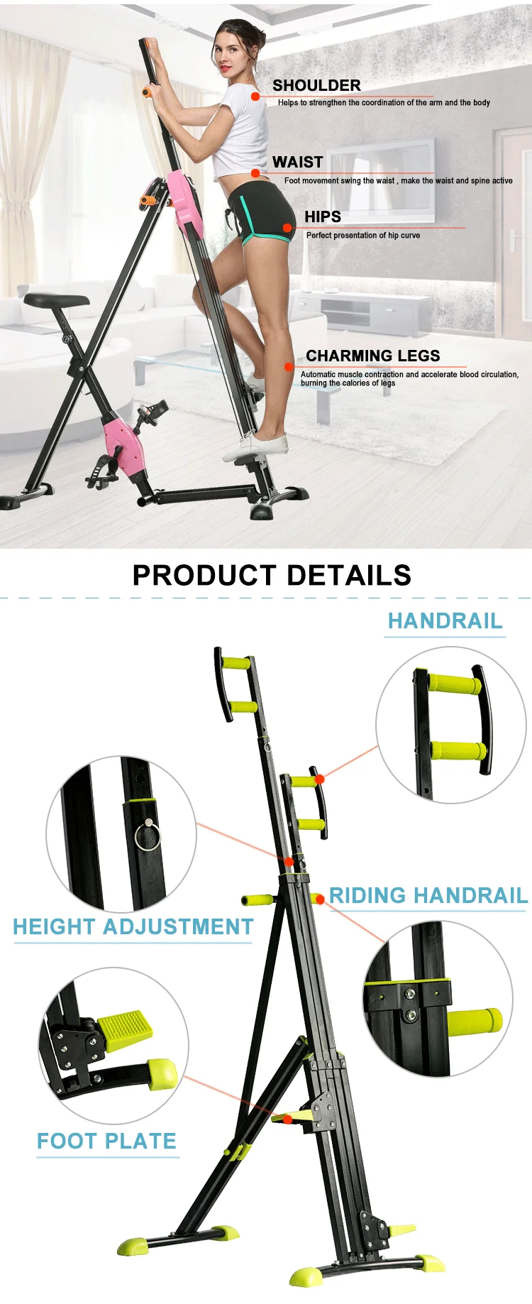 Exercicio Alpinista - Vertical Climber Machine Stepper 2 in 1