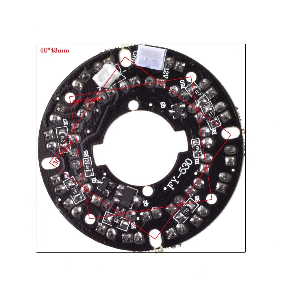 30 Led Ir Circuit Light Board 12v 5mm Dia. Pcb Board For Infrared ...