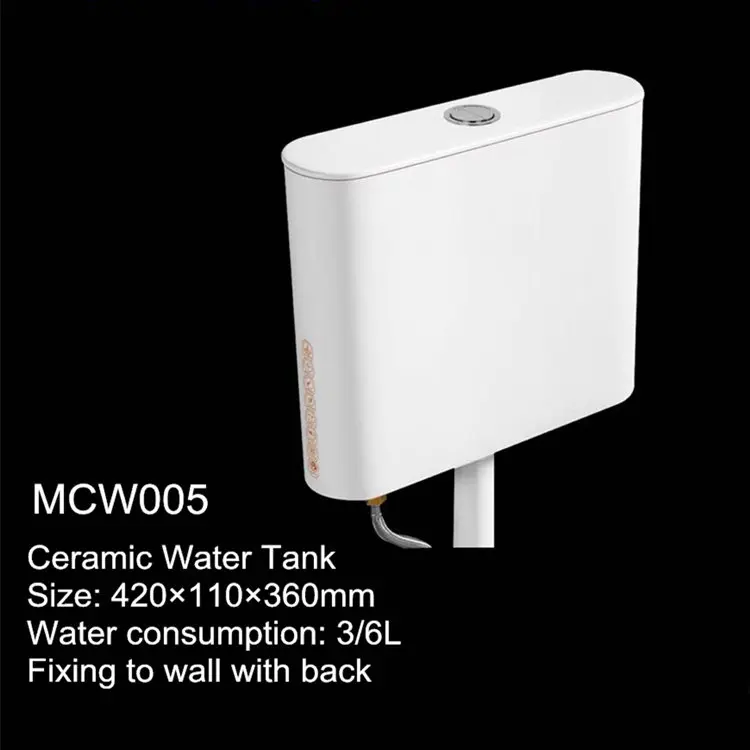 Eco-friendly Gravity Flushing Ceramic Double Flush Wall Hung Tank Upper ...