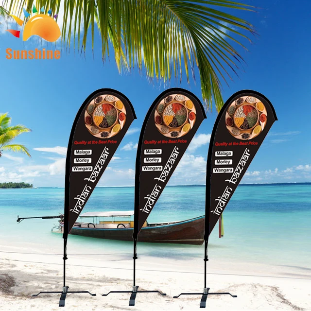 11 Full Color Custom Flag Teardrop Beach Advertising Sign Blade Banner