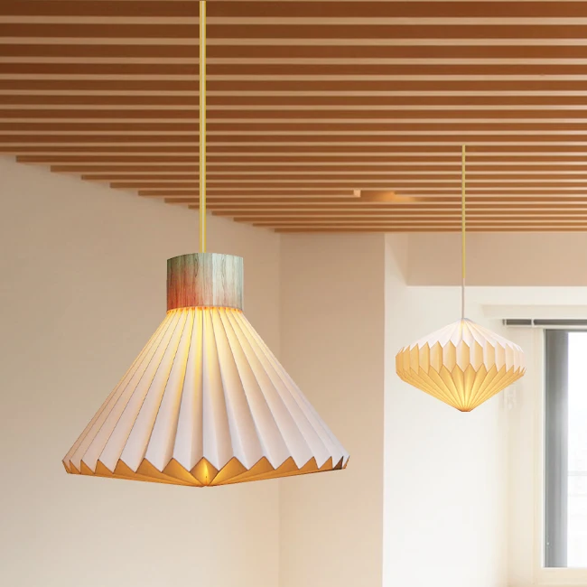 Cone Folded Origami Paper Lamp Shades Ceiling Light For Home Decoration ...