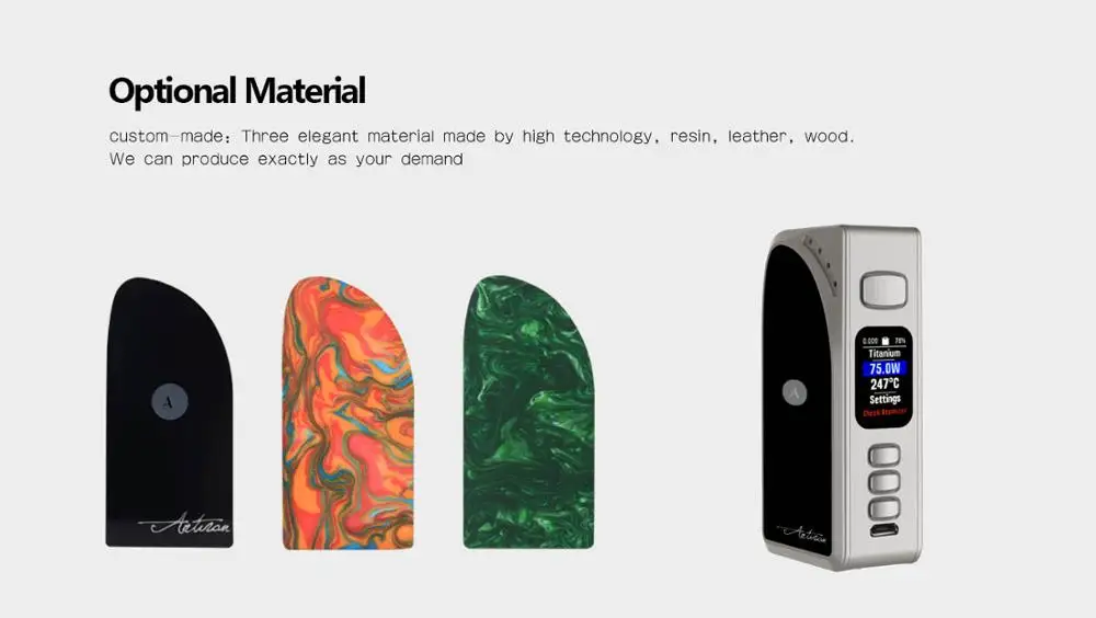 Brand New E-cig Mod Artisan 75w Vape Box Mod Evolv Dna 75 Chipset Resin ...