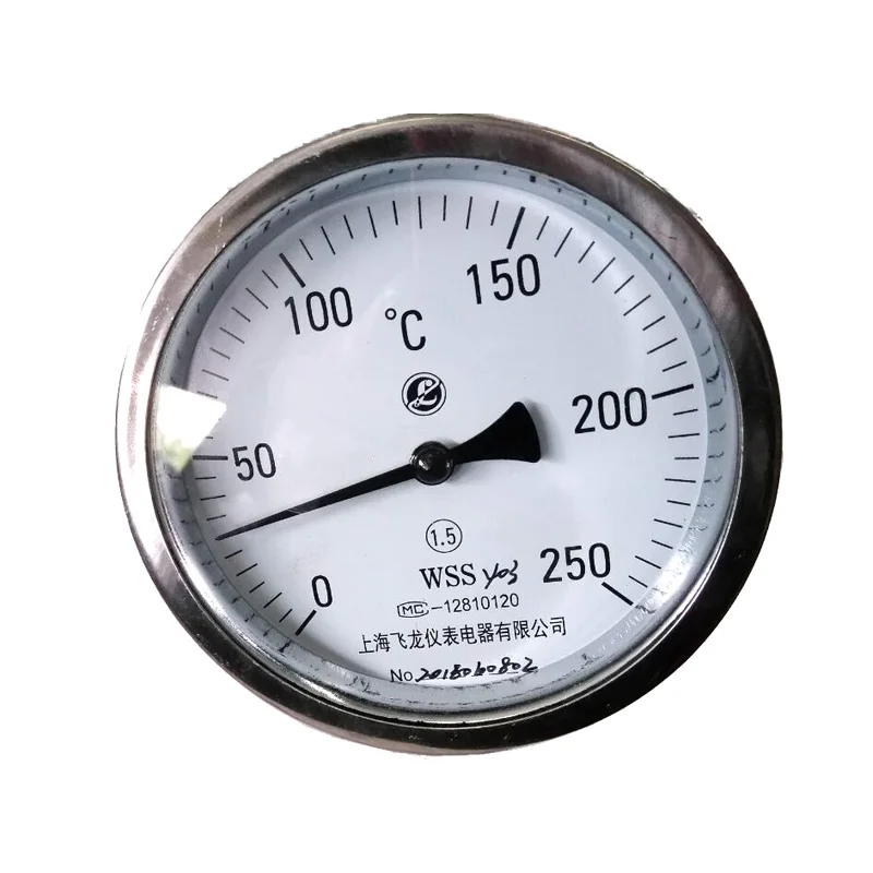 WSS-403 100mm Back Connection Bimetal Thermometer - 250°C Temperature ...