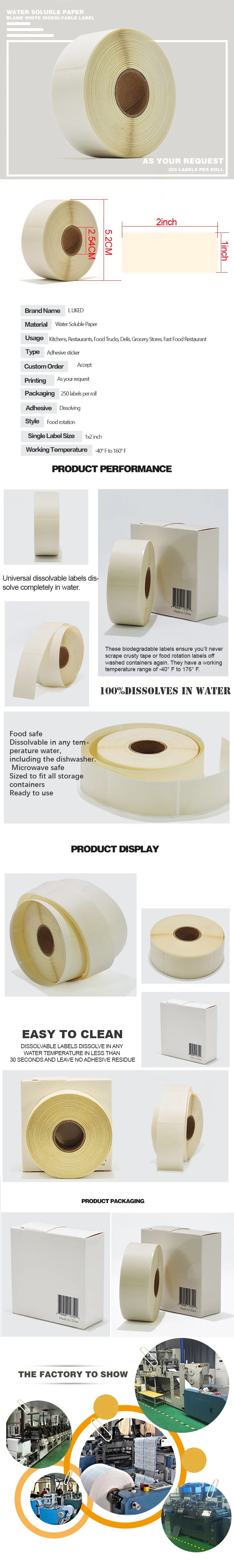 Blank White Dissolvable Food Rotation Safety Label for Kitchens 1x2inch ...