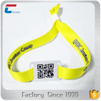Qr Code Barcode Festival Fabric Wristbands / Rfid Nfc Wristbands For ...