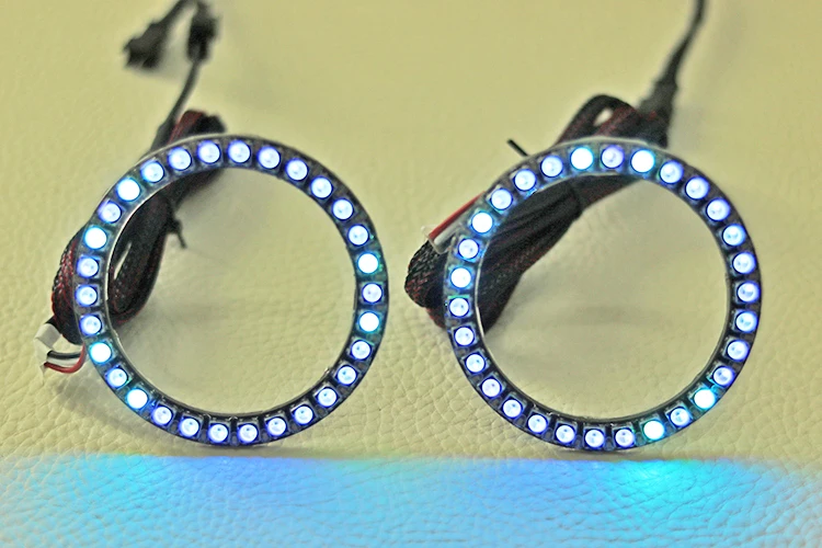 New RGBW Diffused Chasing Led Angle Eye halo Rings 60mm 70mm 80mm 100mm ...